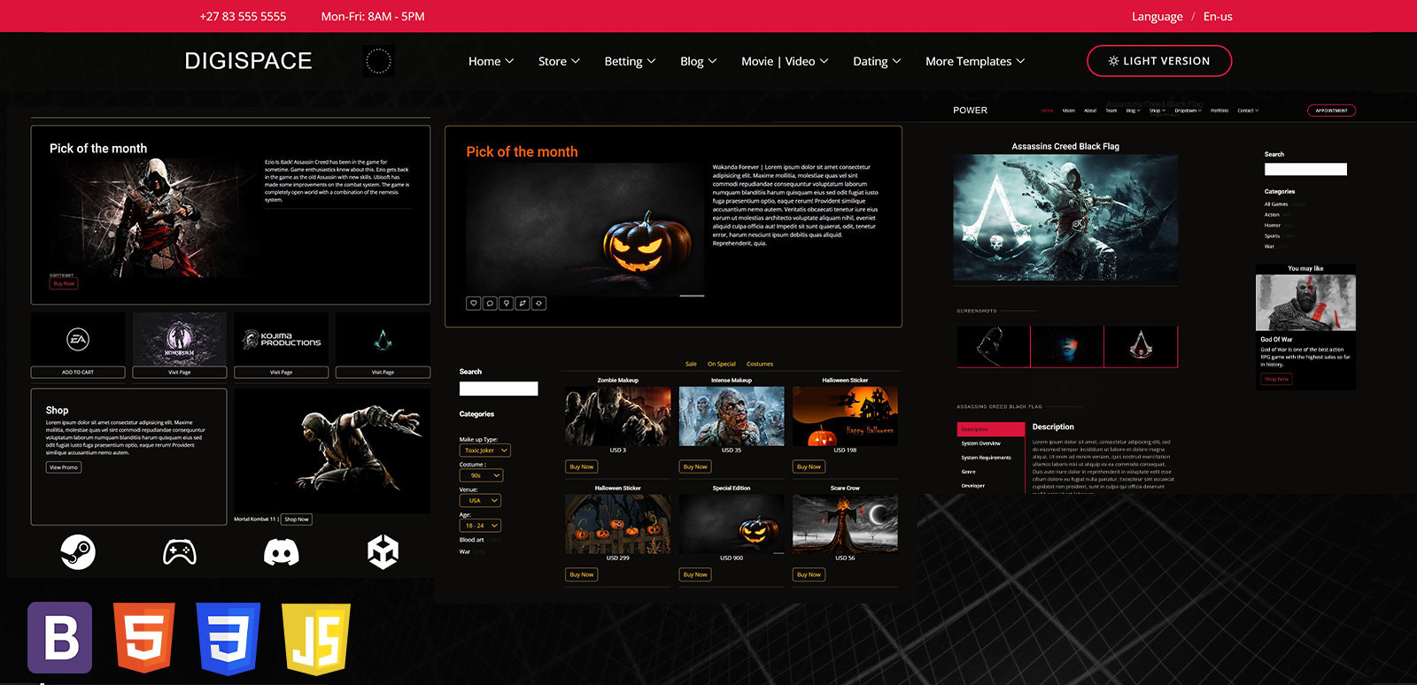 Digispace Bootstrap Thème de site Web HTML polyvalent