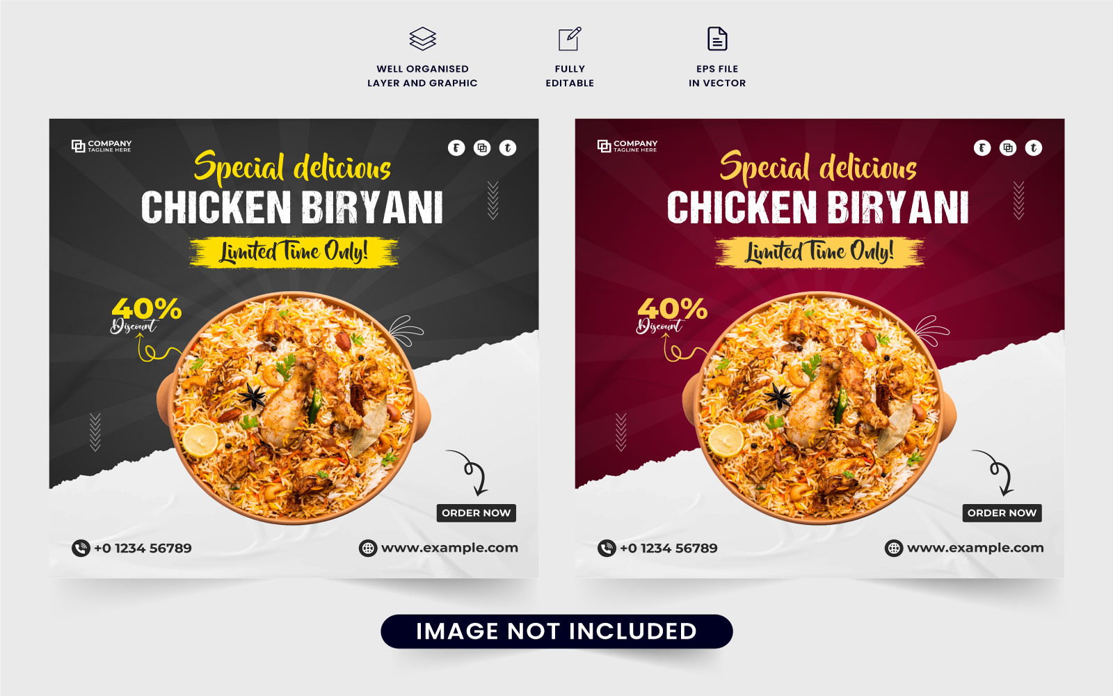 Food social media post for restaurants - TemplateMonster