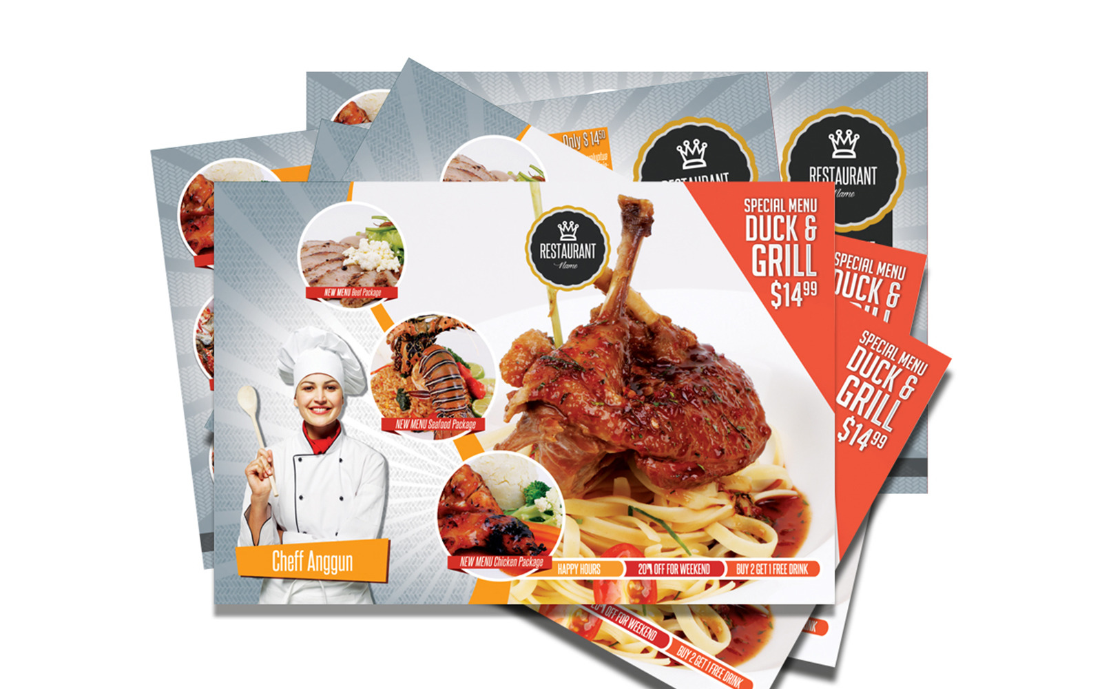 Restaurant Menu Horizontal #6 #285332 - TemplateMonster