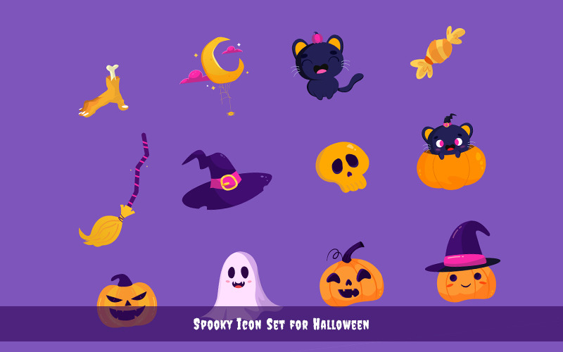 Spooky Icon Set for Halloween #285303 - TemplateMonster