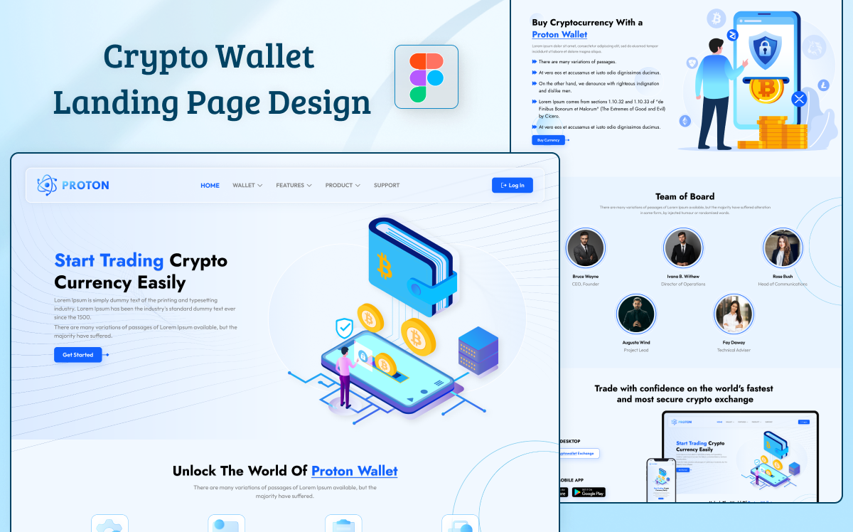 Crypto Wallet - Landing Page Figma Kit - TemplateMonster