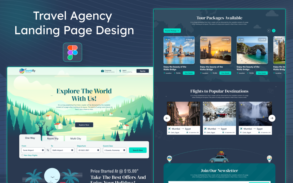 Travel Agency - Landing Page Design Figma Kit