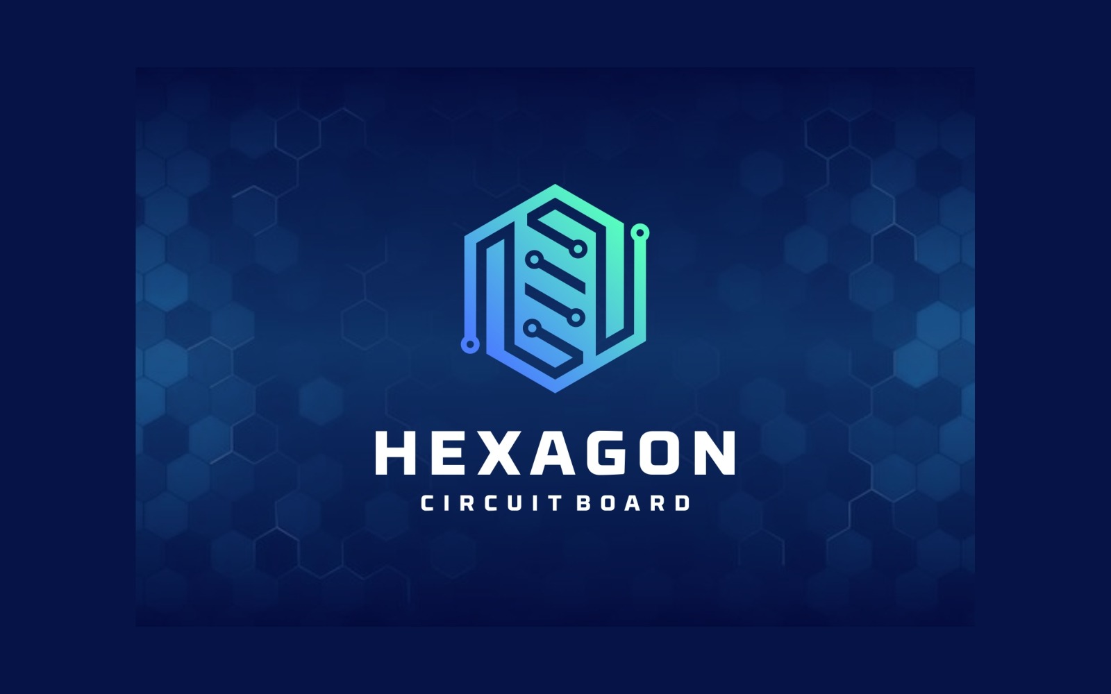 Hexagon Circuit Electronic Tech Logo - TemplateMonster