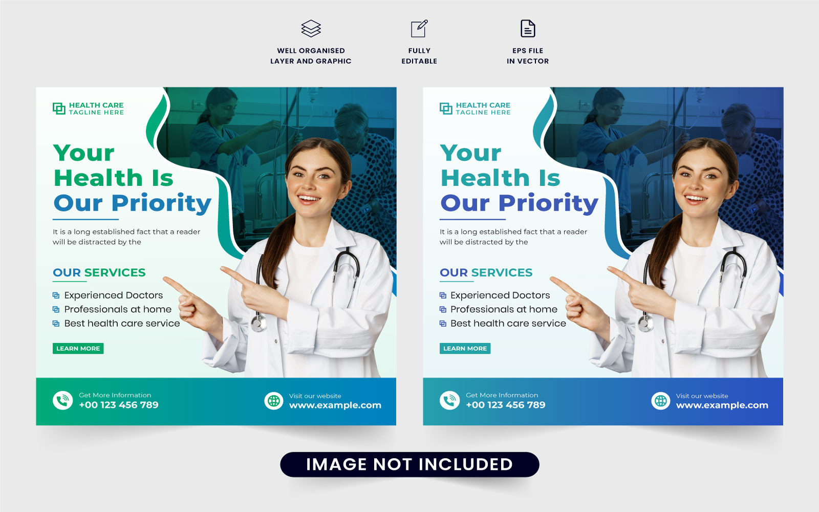 Creative healthcare poster design vector - TemplateMonster