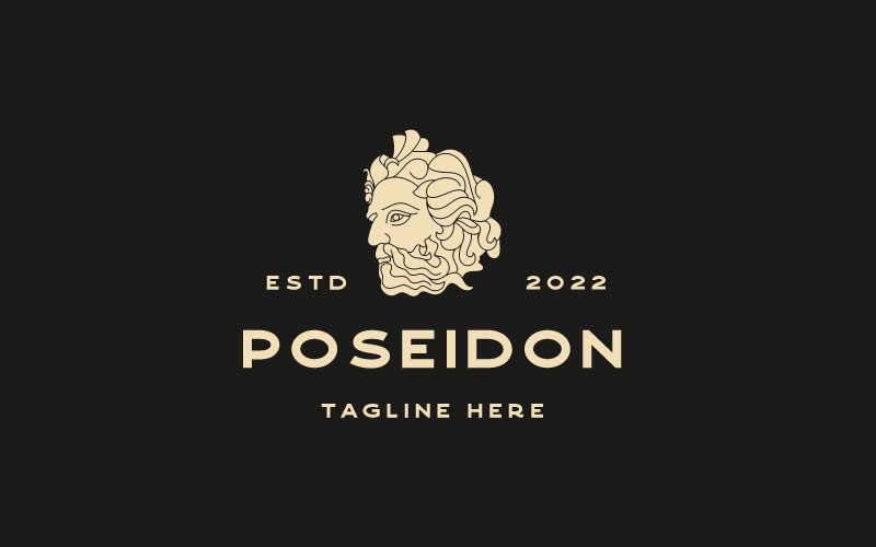 Greek God Poseidon, Ancient Greek God Logo Design Inspiration