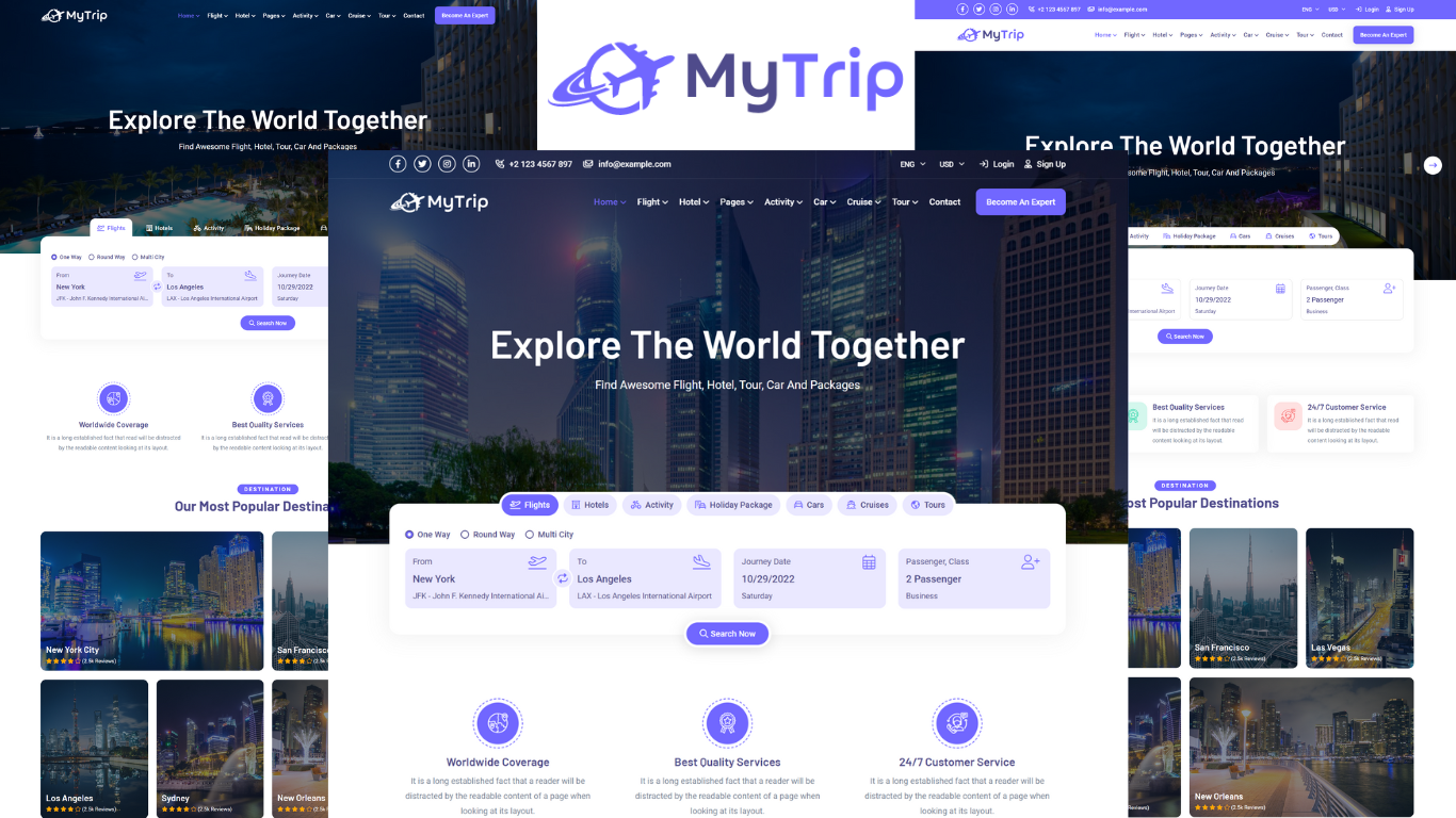 MyTrip - Travel Booking HTML5 Template - TemplateMonster