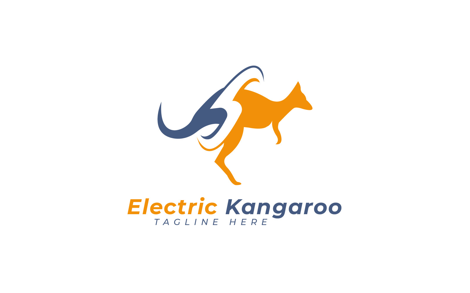 Känguru elektrische Logo-Design-Vorlage - TemplateMonster