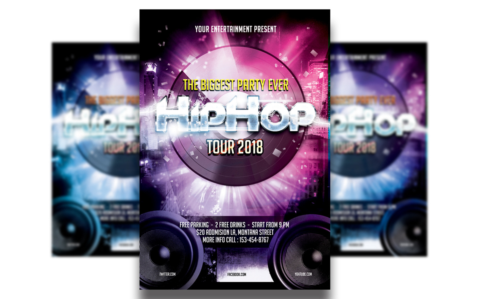 Hip-Hop-Flyer-Vorlage Nr. 3 #287391 - TemplateMonster