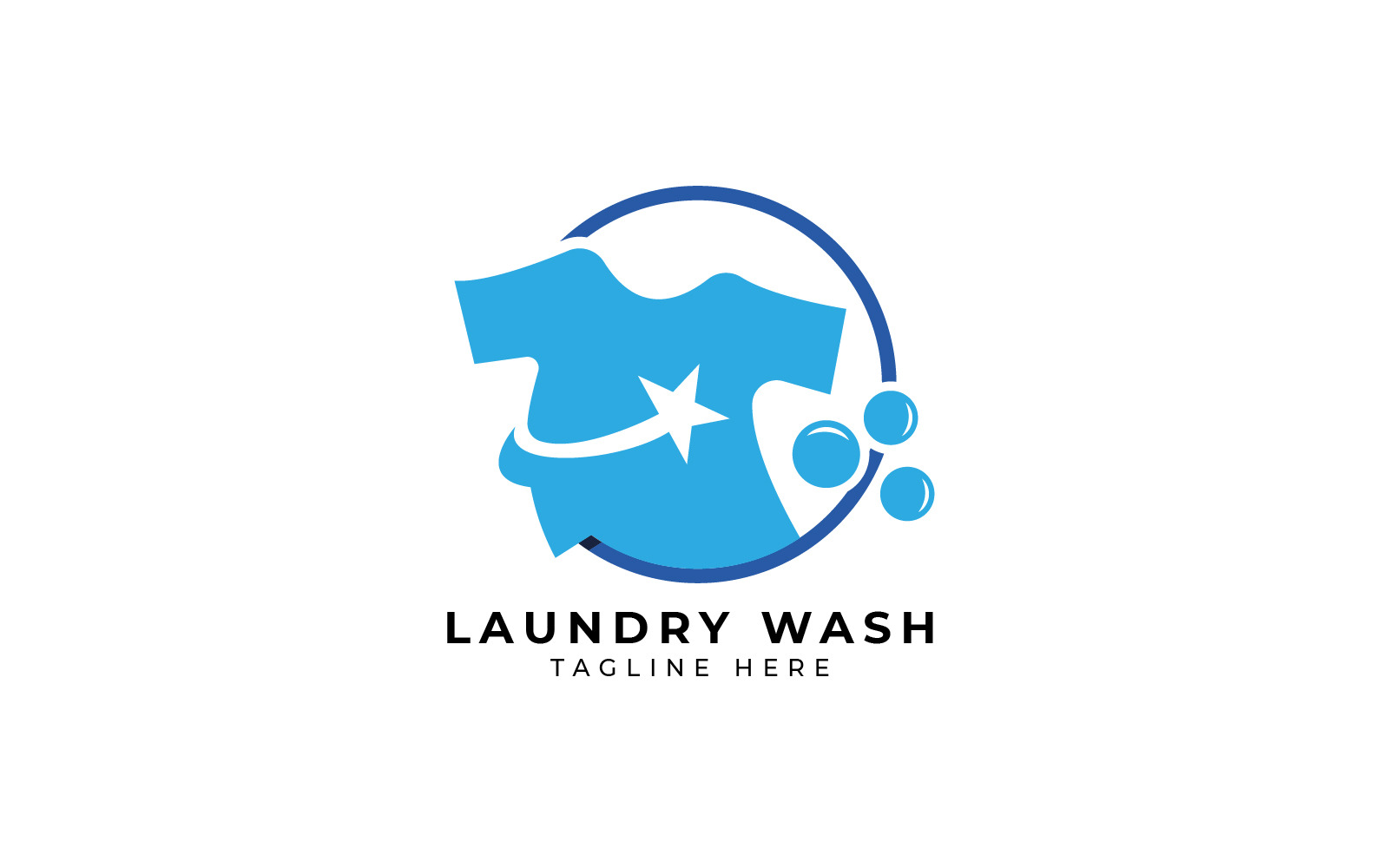 Laundry t shirt wash logo design template - TemplateMonster