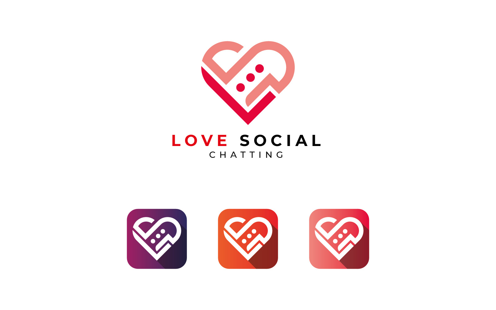 Love social logo design and app icon template