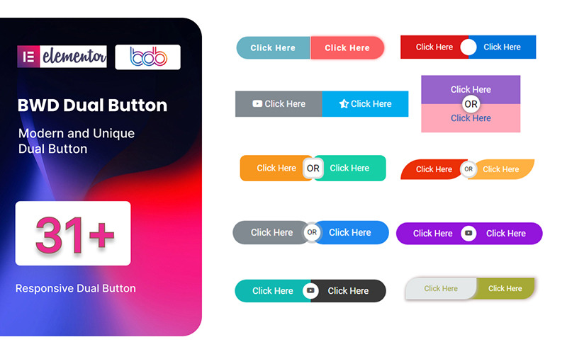 Dual Button WordPress Plugin For Elementor - TemplateMonster