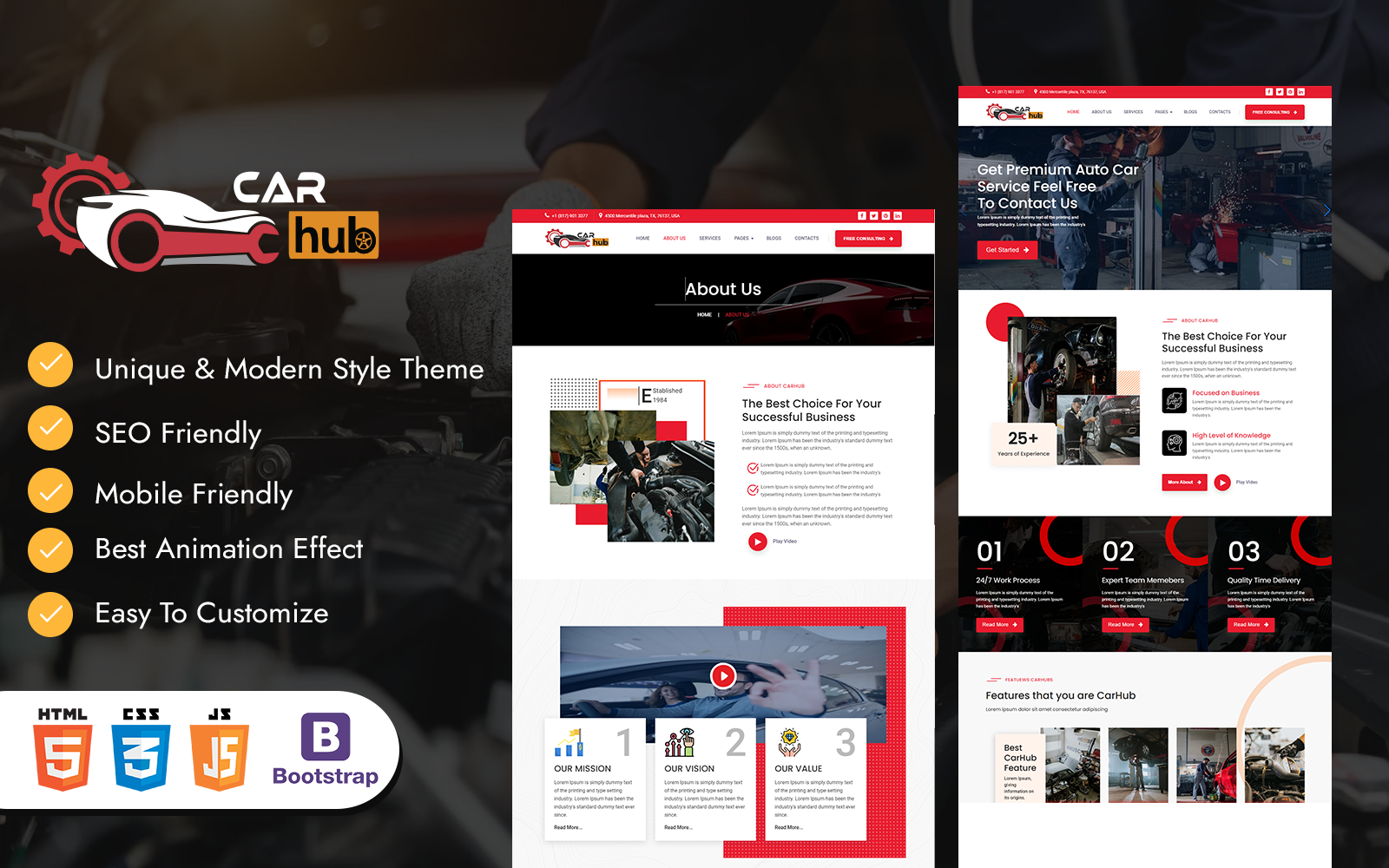 CarHub - Auto Mechanic & Car Service Template