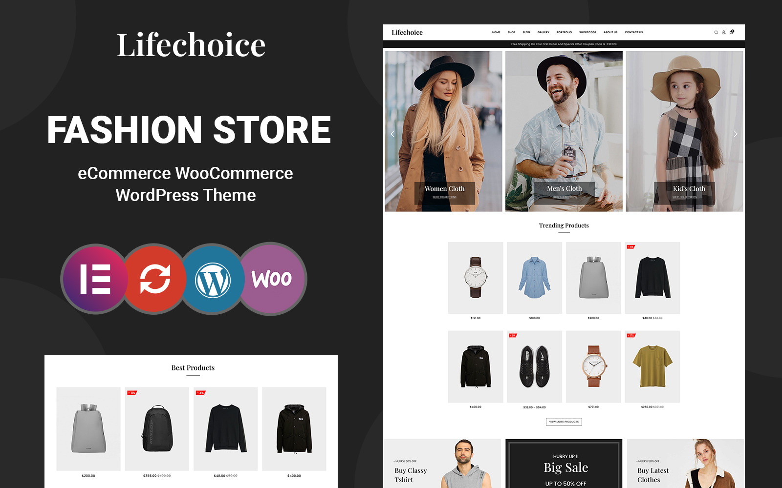Lifechoice – Obchod s módou a doplňky Téma WooCommerce