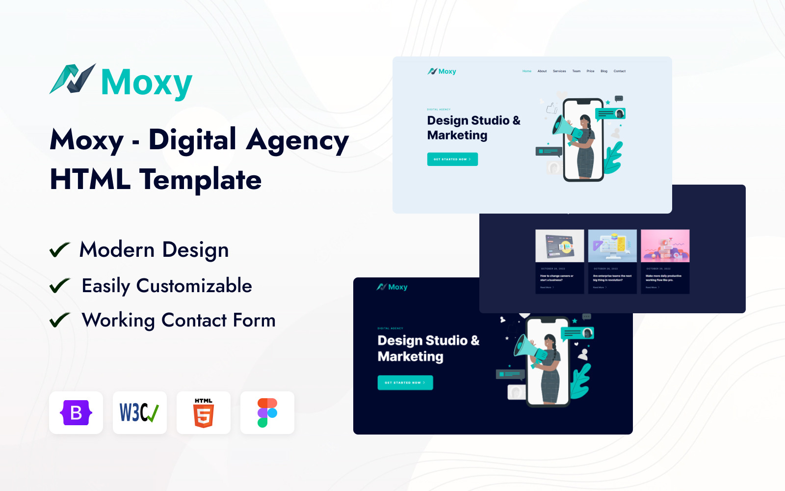 Moxy - Digital Agency HTML Template #288530 - TemplateMonster
