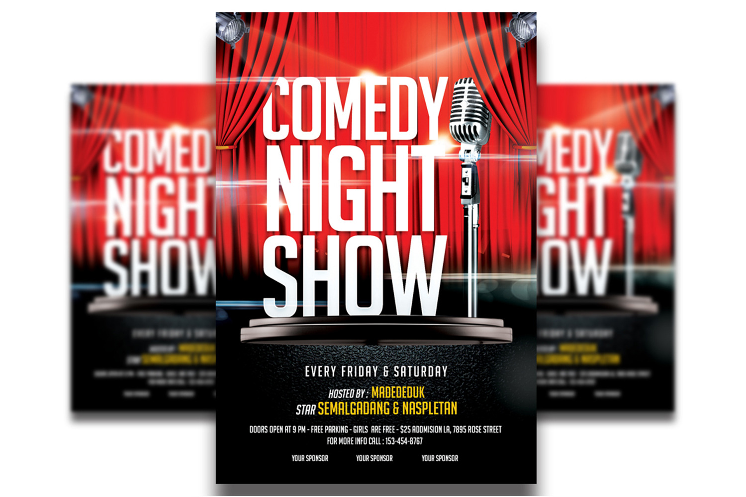 Modelo de Cartaz de Show de Comédia #288697 - TemplateMonster