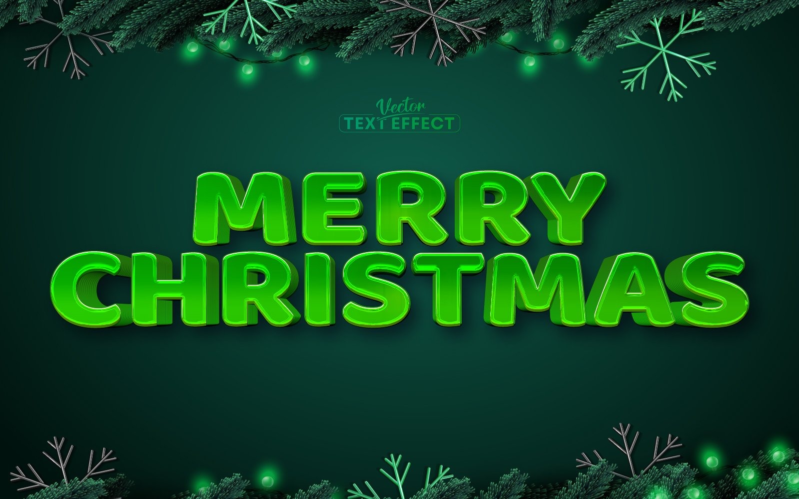 Merry Christmas - Editable Text Effect, Christmas Cartoon Text Style ...