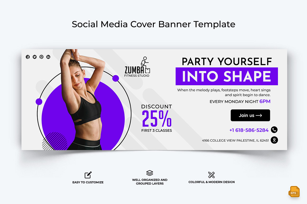 Zumba Dance Facebook Cover Banner Design-011