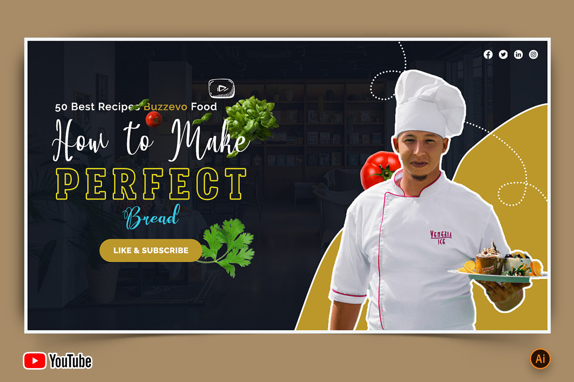 Chef Cooking YouTube Thumbnail Design -04 - TemplateMonster