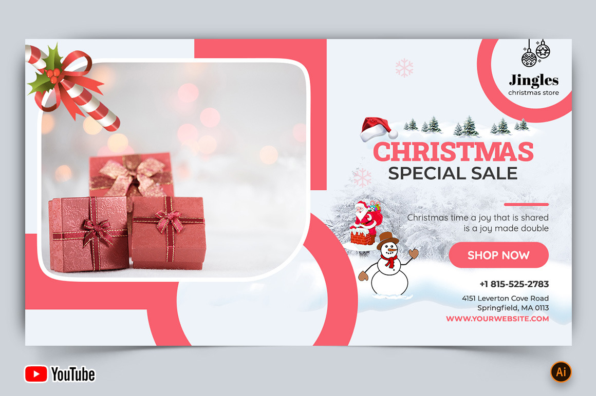Christmas Sale YouTube Thumbnail Design -12 - TemplateMonster