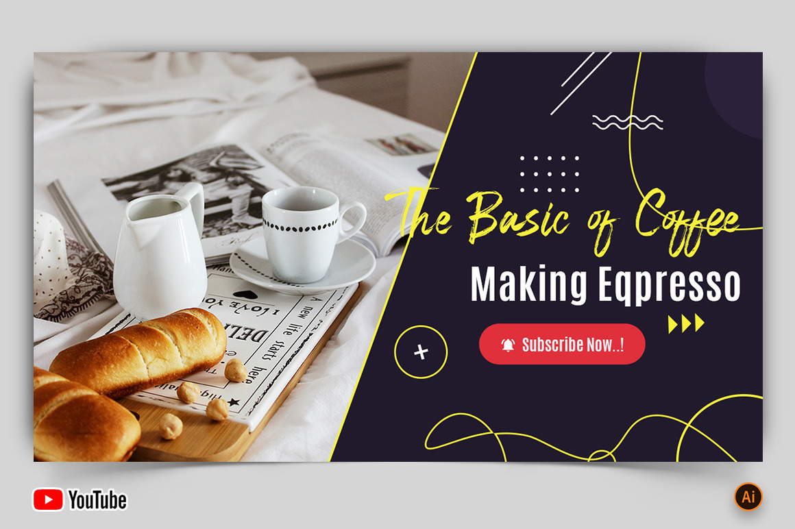 Coffee Making YouTube Thumbnail Design -06 - TemplateMonster