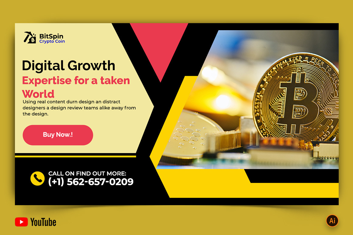 Cryptocurrency YouTube Thumbnail Design -13 - TemplateMonster