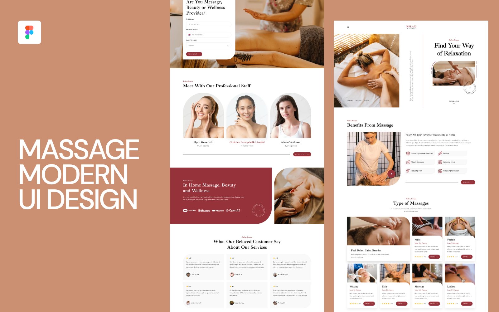 Massage Modern UI Figma Design #293398 - TemplateMonster