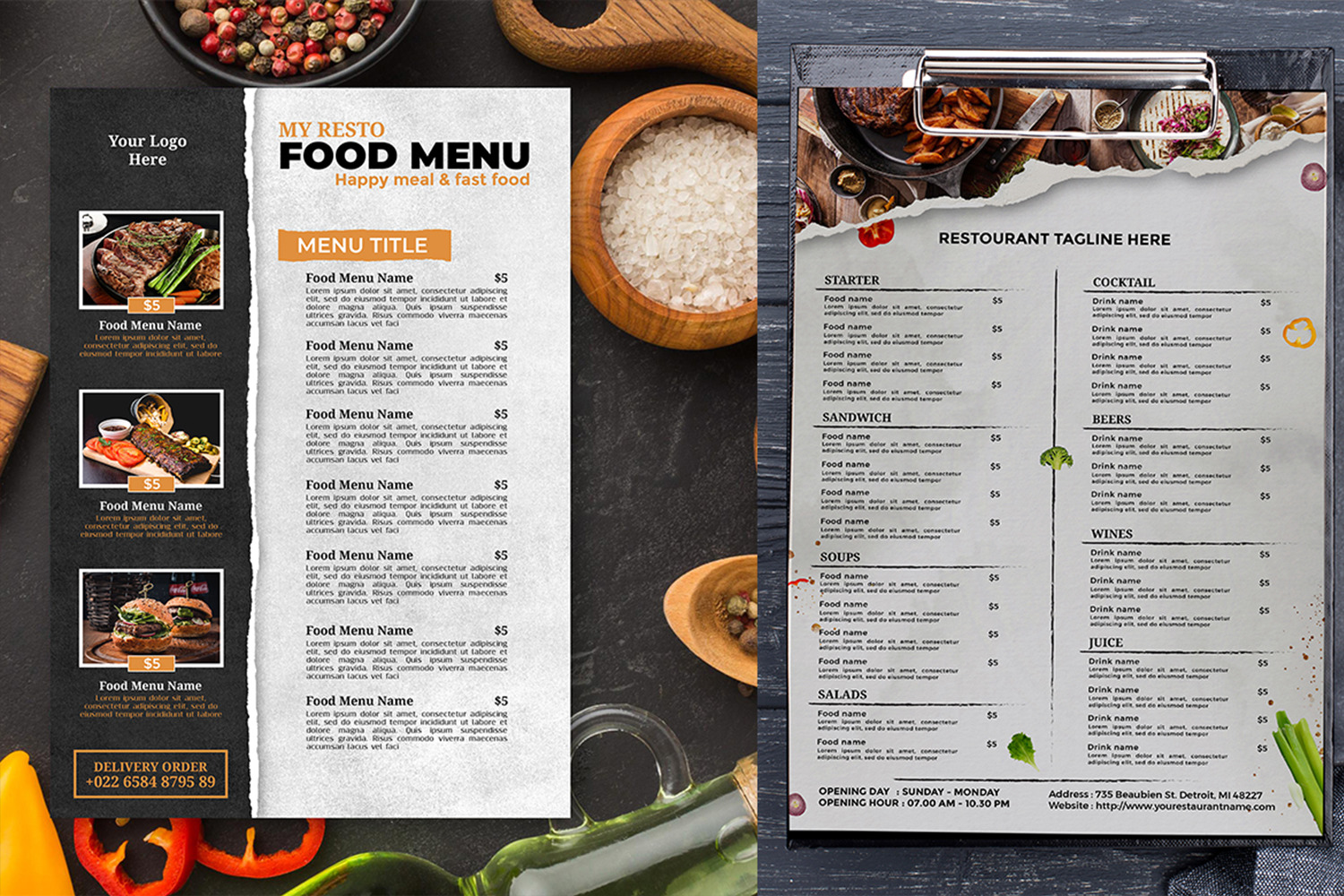Restaurant Menu Template - Double Side - TemplateMonster