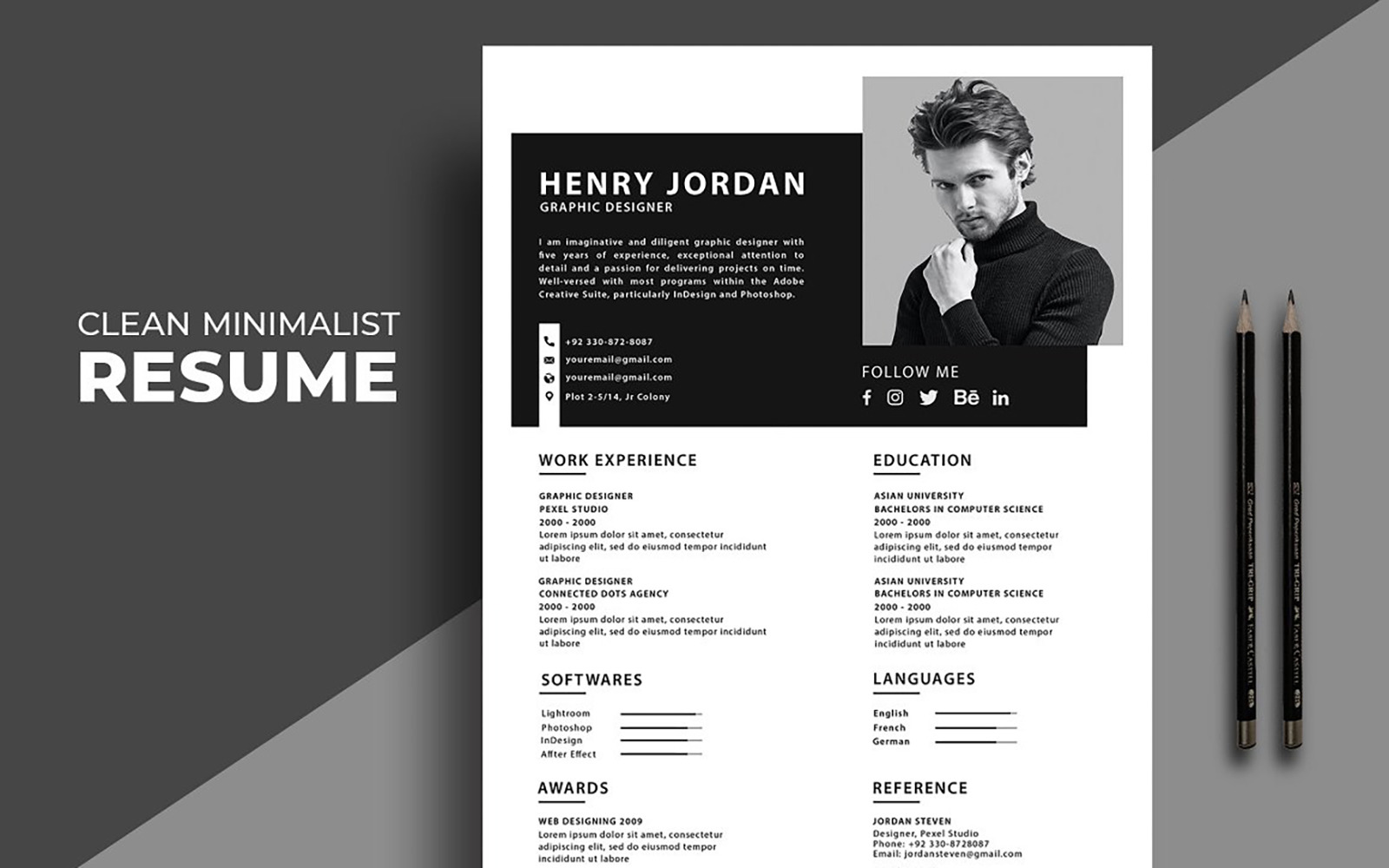 Professional Clean Resume/CV Template - TemplateMonster