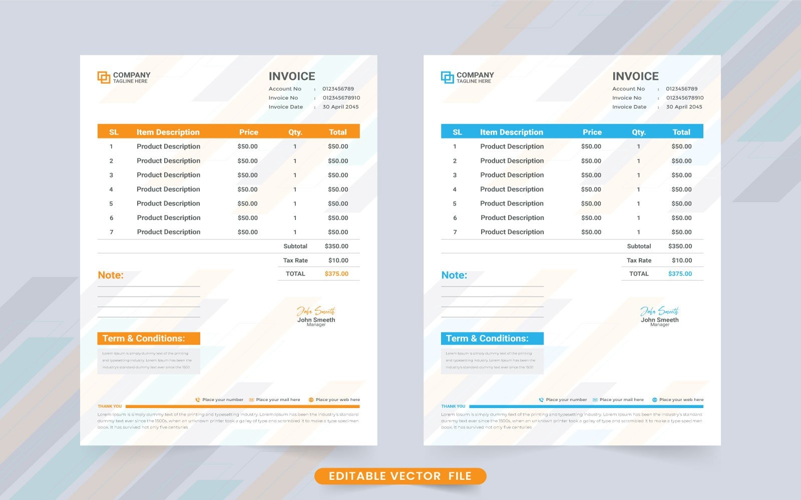 Invoice Template and Price Receipt #294441 - TemplateMonster