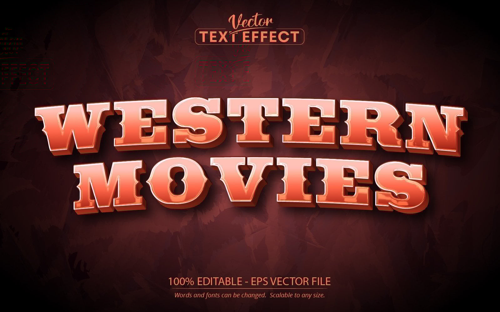 Western Movies - Editable Text Effect, Vintage And Retro Text Style ...