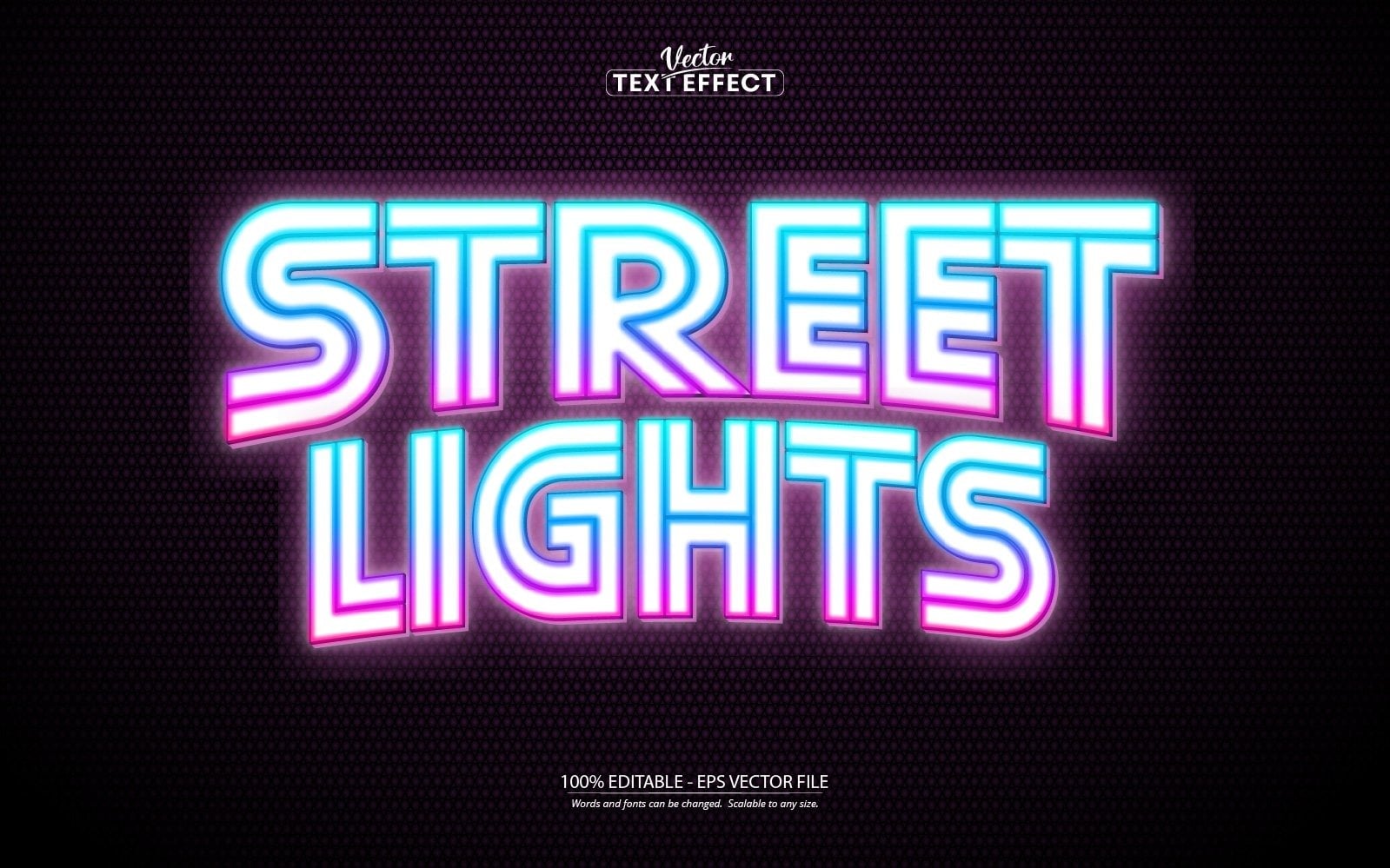 Street Lights - Editable Text Effect, Colorful Neon Lights Text Style ...