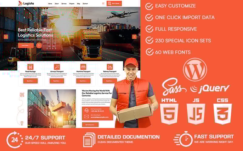 Logista - Transport & Logistics WordPress Theme
