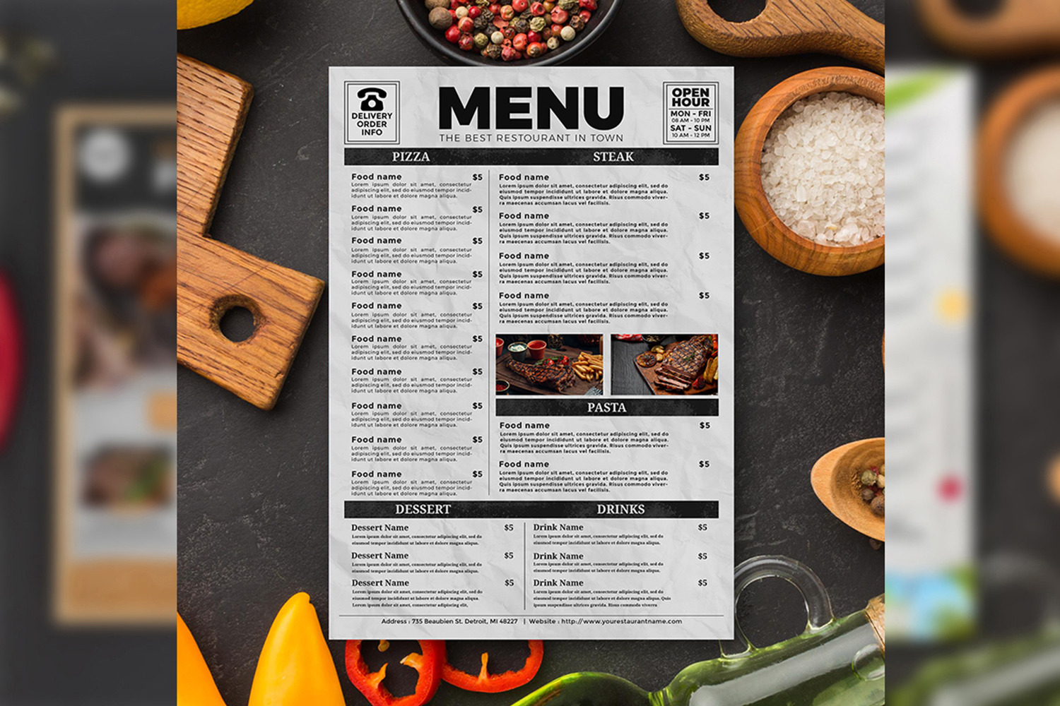 Modelo de Menu Minimalista Moderno #295130 - TemplateMonster