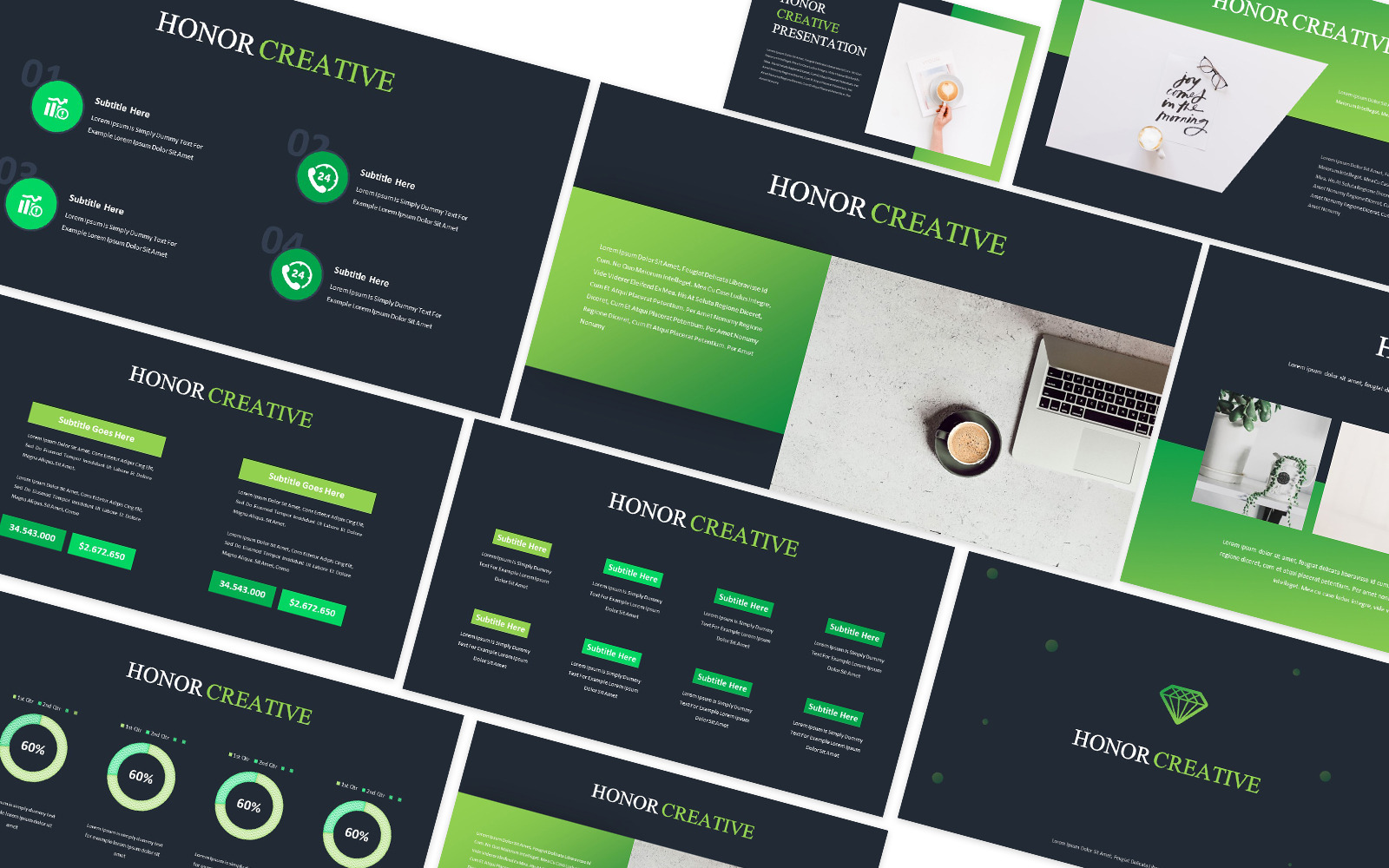 Honorer le modèle PowerPoint créatif - TemplateMonster