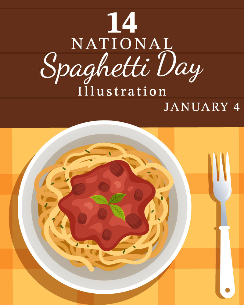 14 National Spaghetti Day Illustration - TemplateMonster