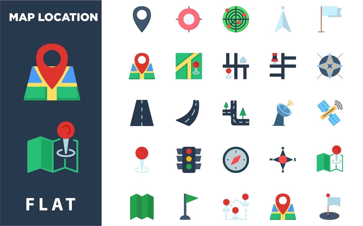 Map Location Navigation Icon Set #295434 - TemplateMonster