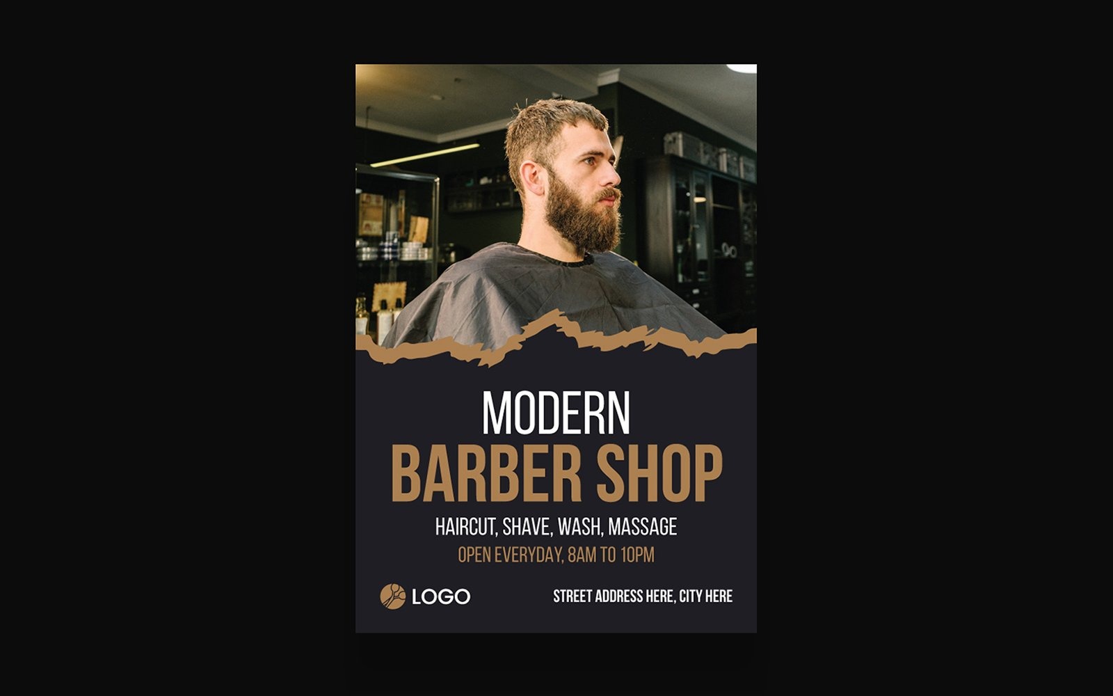 Plantilla de póster - volante de barbería - TemplateMonster