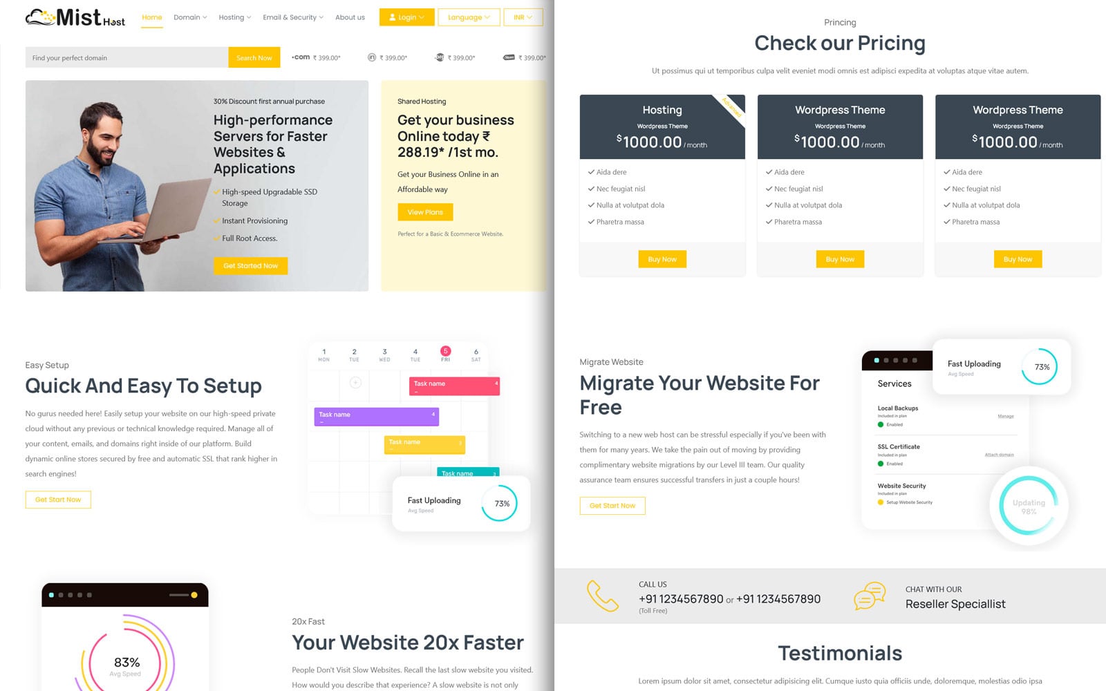 Misthost WHMCS & HTML Template #296037 - TemplateMonster