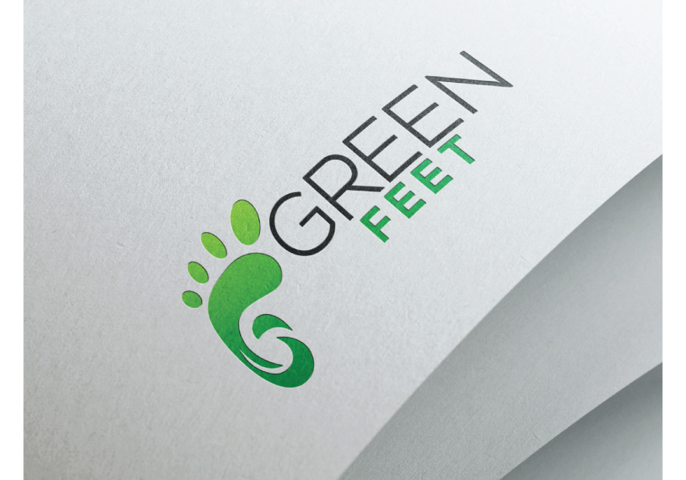 Modern G Letter Green Feet Logo Template - TemplateMonster
