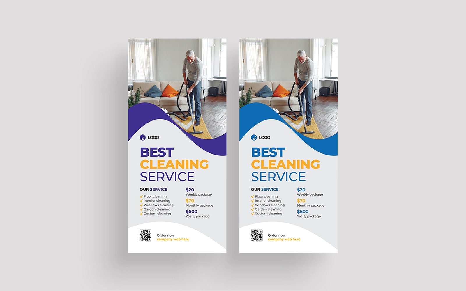 Cleaning Service Rack Card Design #296429 - TemplateMonster
