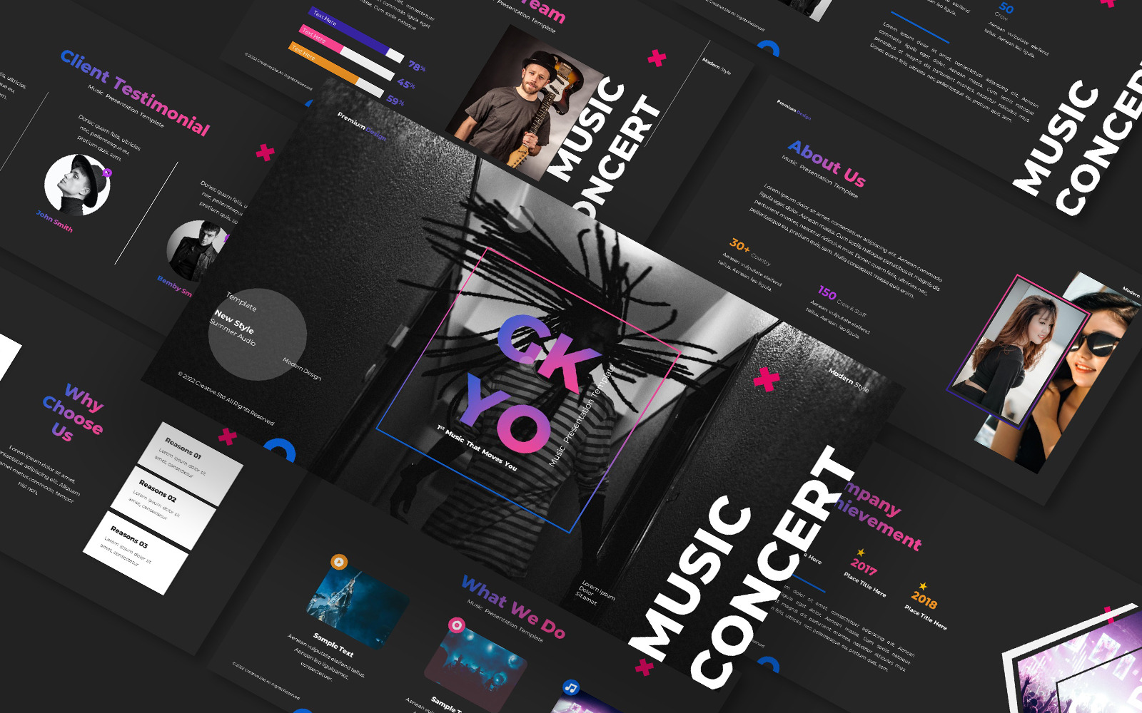 Gkyo Concert Music Powerpoint Template - TemplateMonster