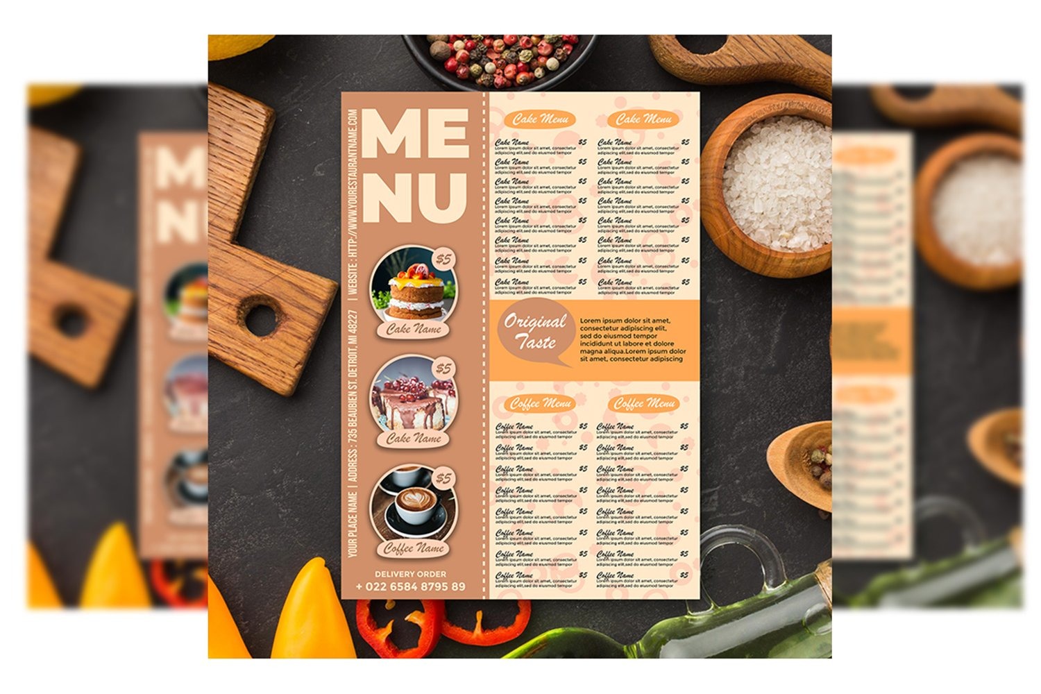 Modèle de flyer de menu de gâteau n ° 4 - TemplateMonster