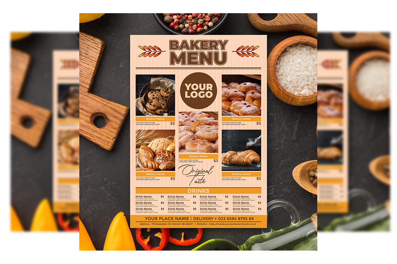 Bakery Menu - Flyer Template #2 #296558 - TemplateMonster
