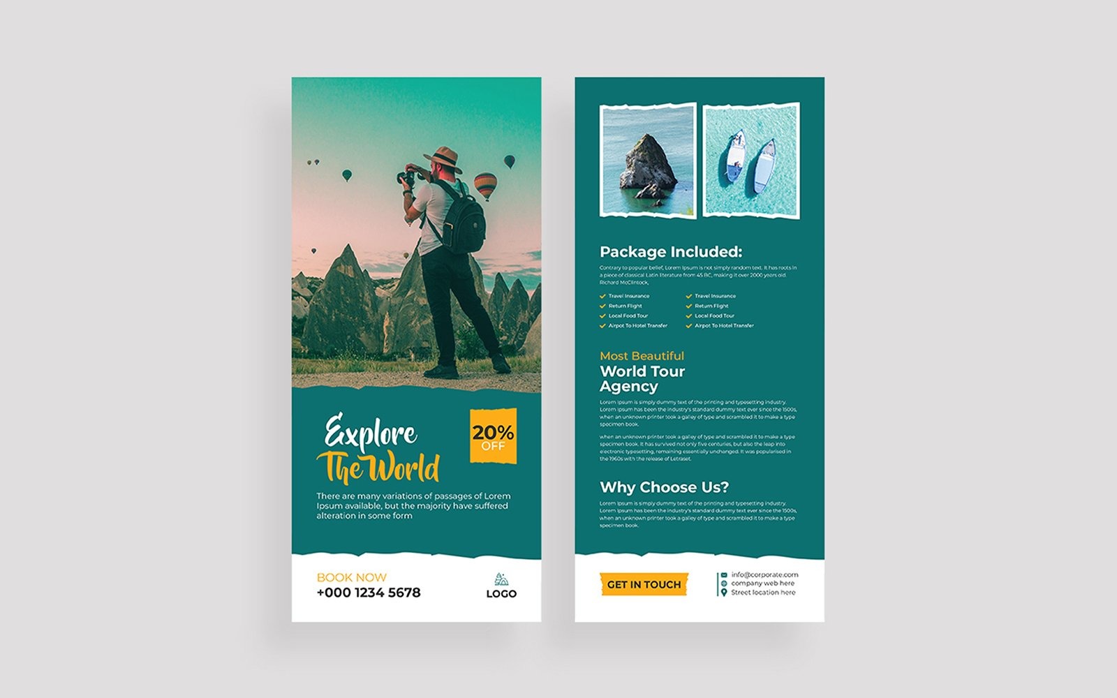 Modern Travel Dl Flyer Template #296542 - TemplateMonster