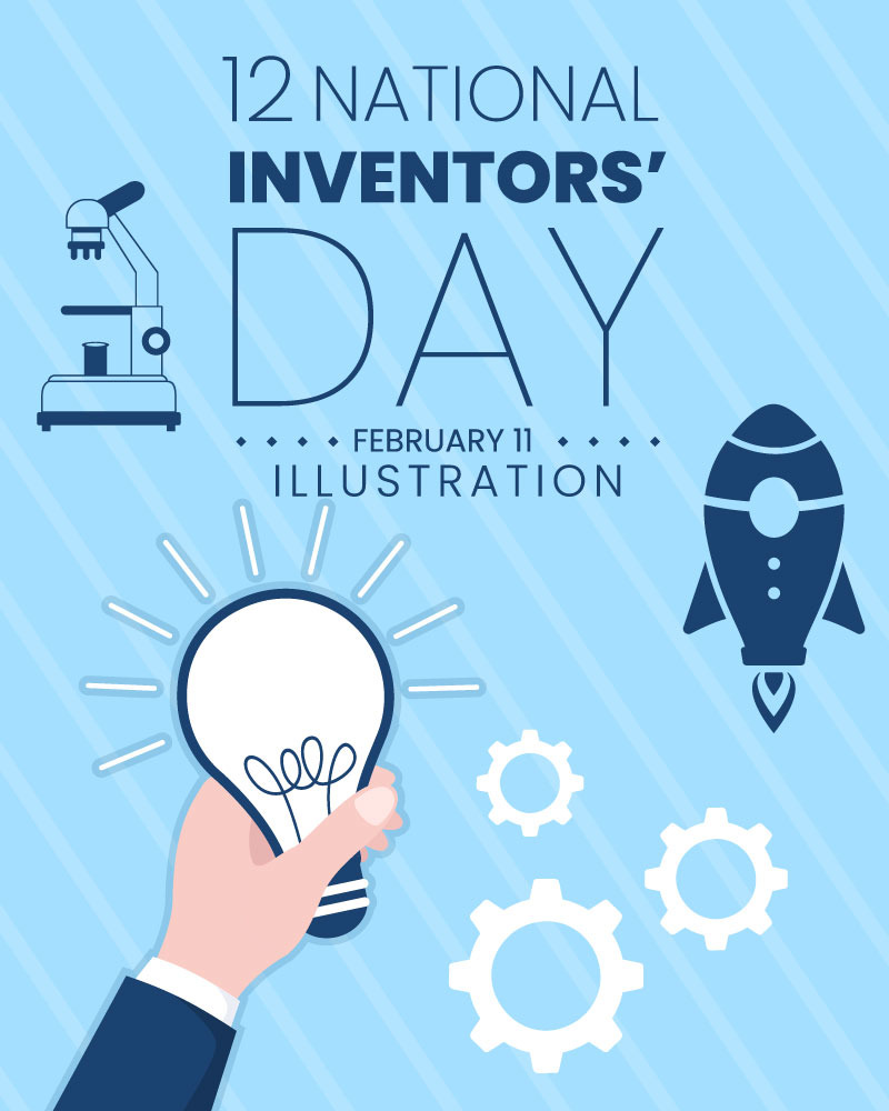 12 National Inventors Day Illustration - TemplateMonster