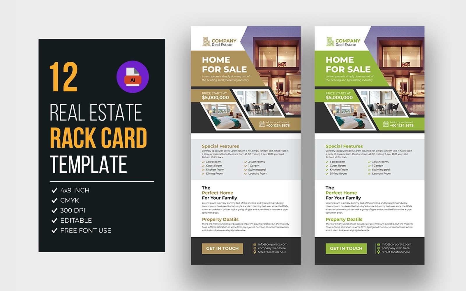 Real Estate Rack Home Card Bundle #296529 - TemplateMonster