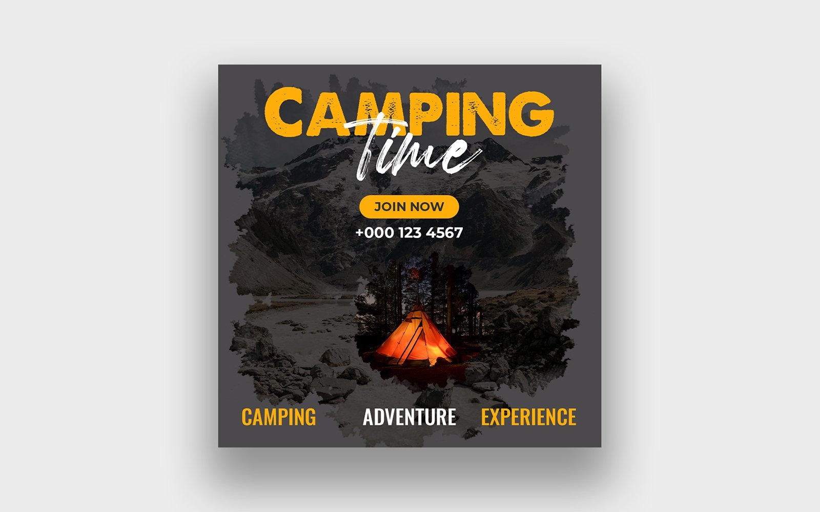 Camping Social Media Post Design Template - TemplateMonster