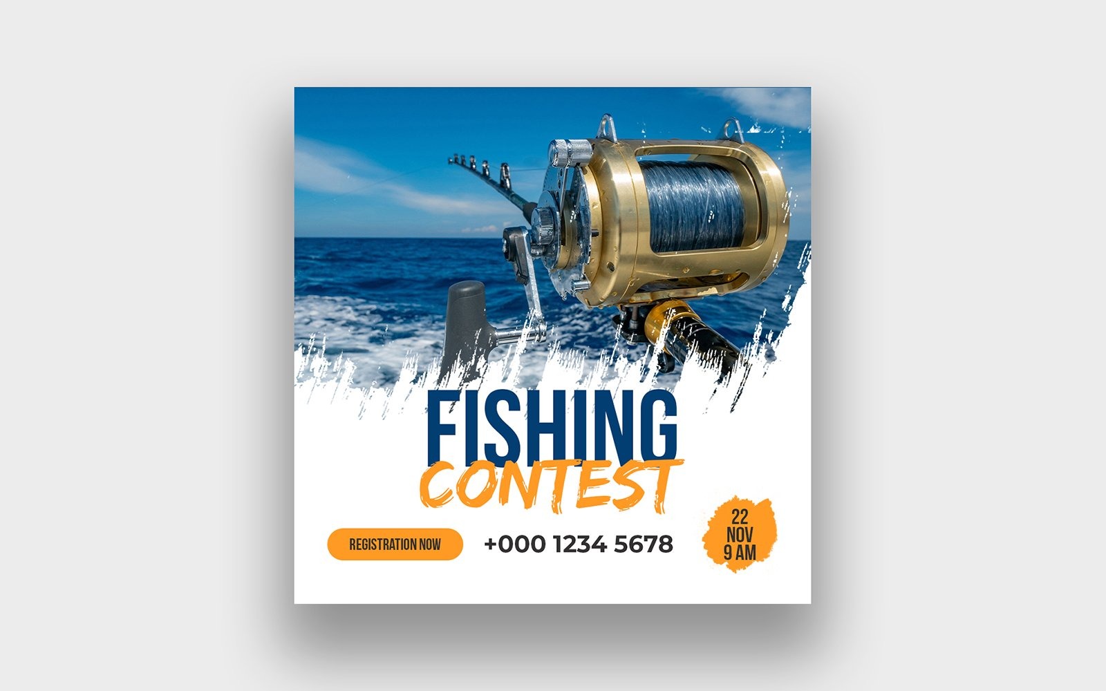 Fishing Facebook Instagram Post Design - TemplateMonster