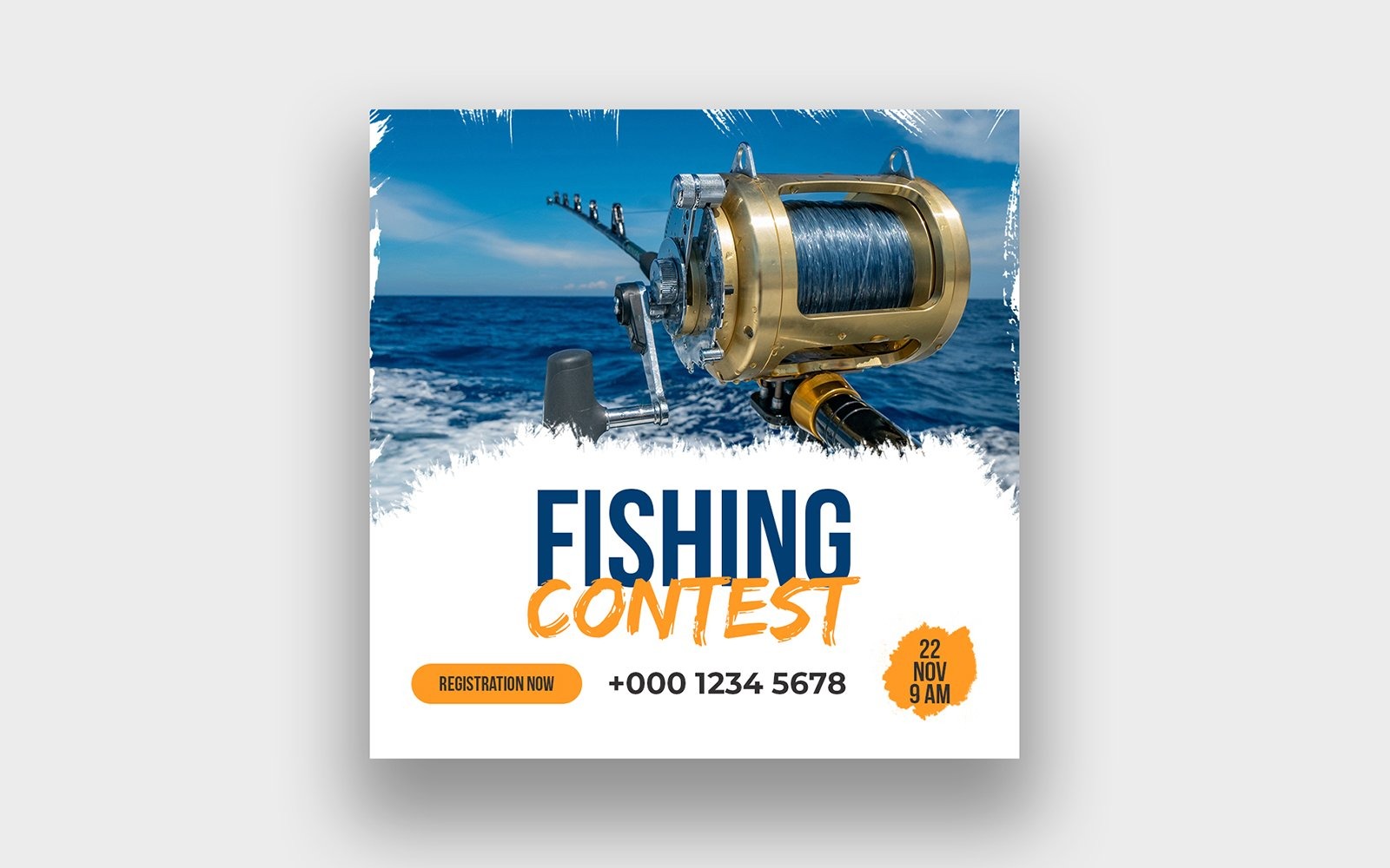 Fishing Facebook Post Design Template - TemplateMonster