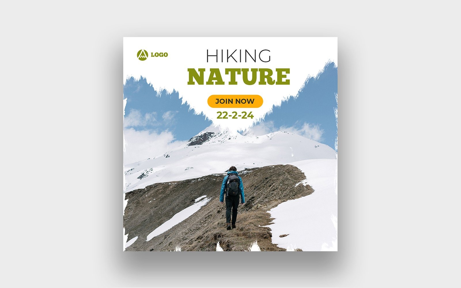 Hiking Facebook Instagram Post Template - TemplateMonster
